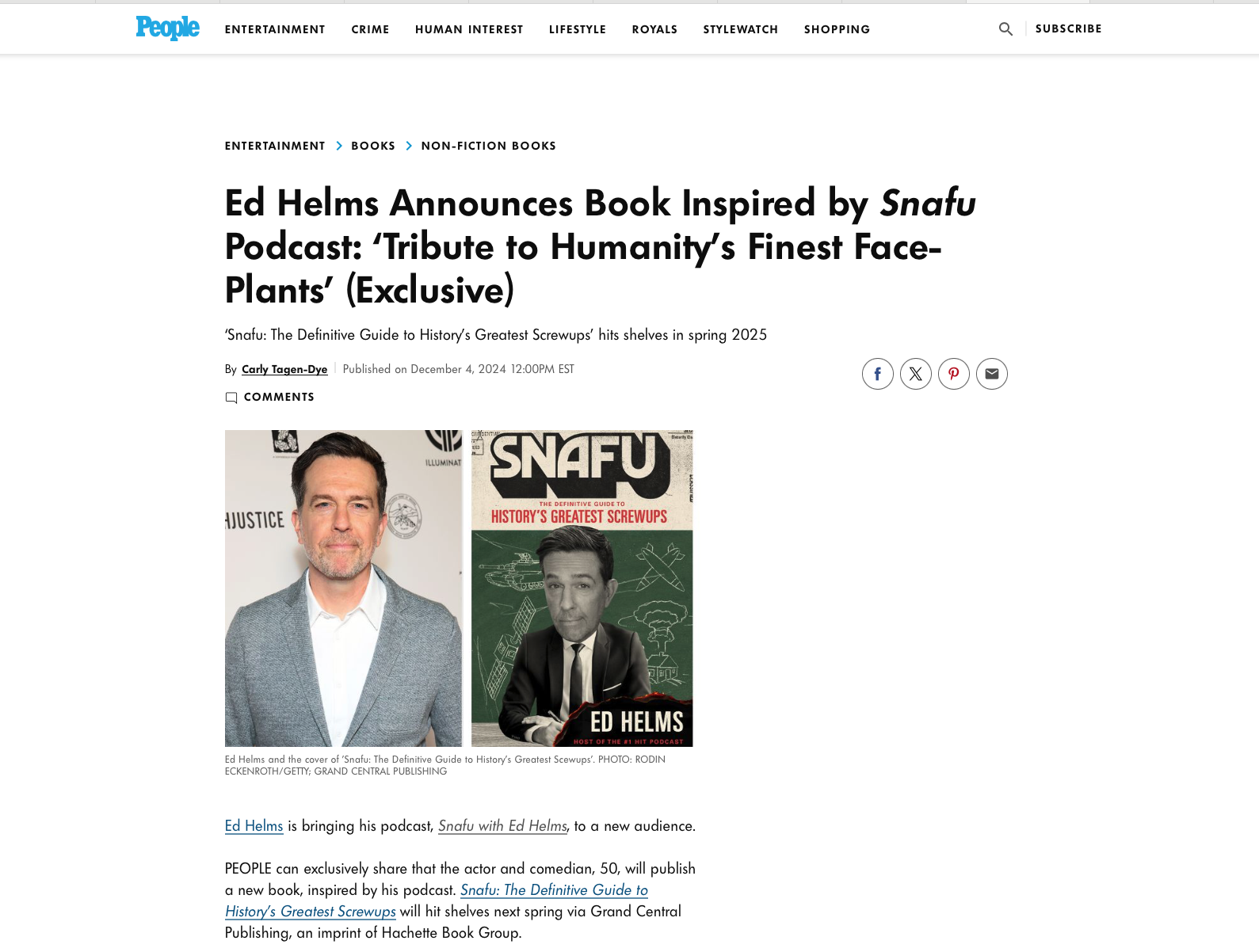 Ed Helms Announces SNAFU Book | SNAFU Podcast